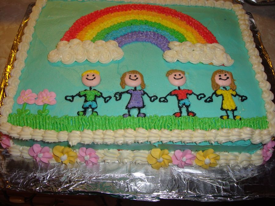 Rainbow With People - CakeCentral.com