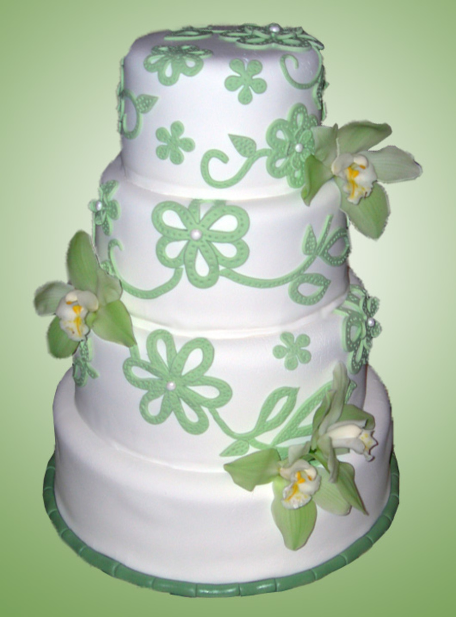 Tiffany's Wedding Cake - CakeCentral.com