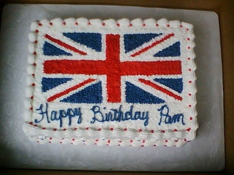 Union Jack Flag Birthday Cake - CakeCentral.com