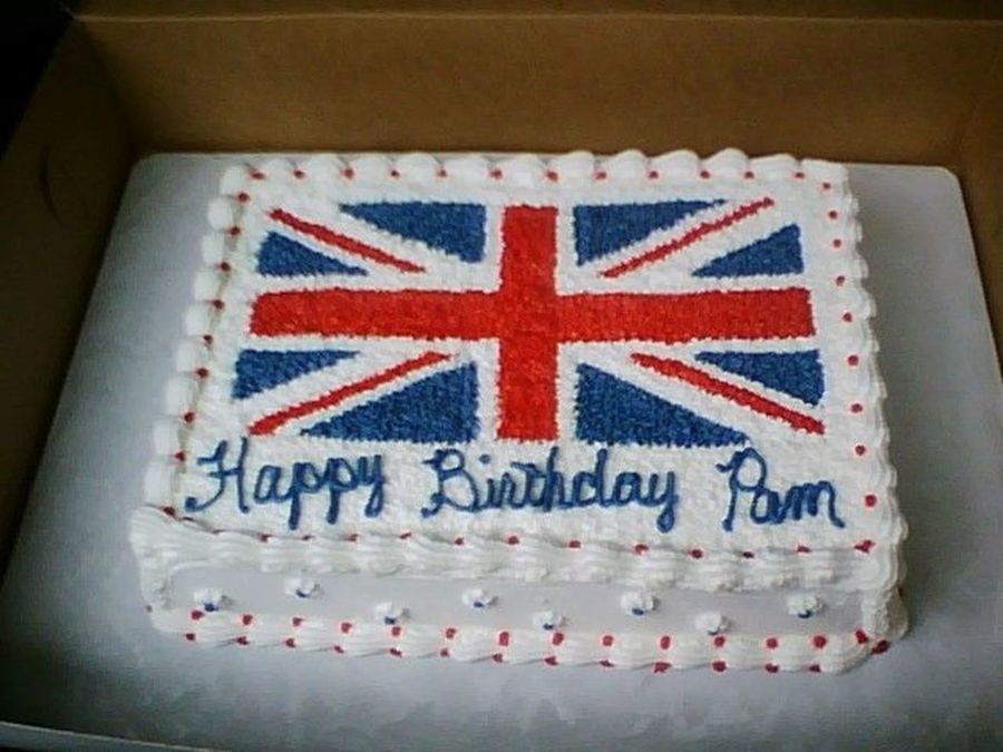 Union Jack Flag Birthday Cake - CakeCentral.com