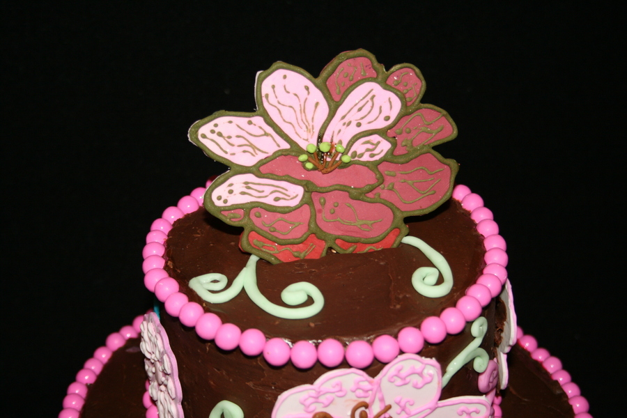 Mod Pink Floral - CakeCentral.com