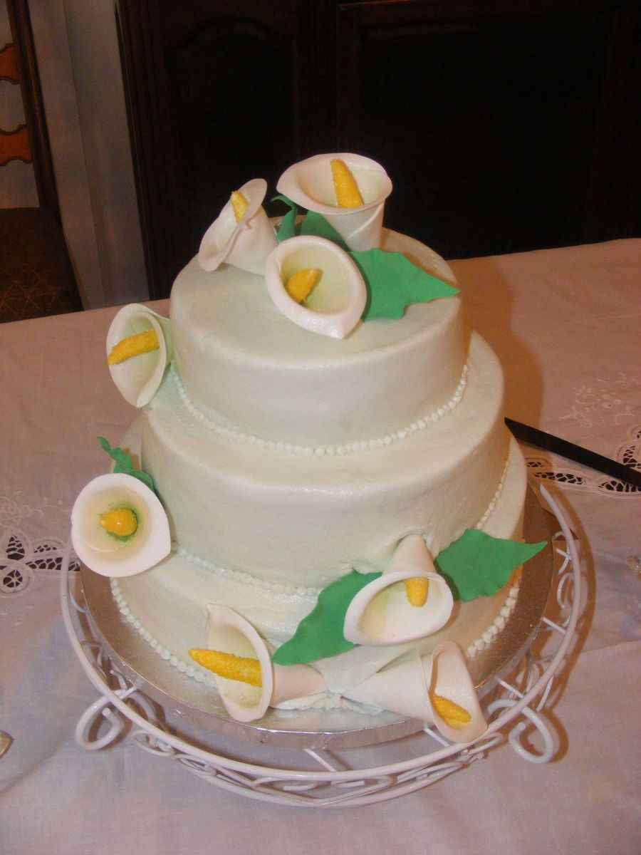 Calla Lily Wedding Cake - CakeCentral.com