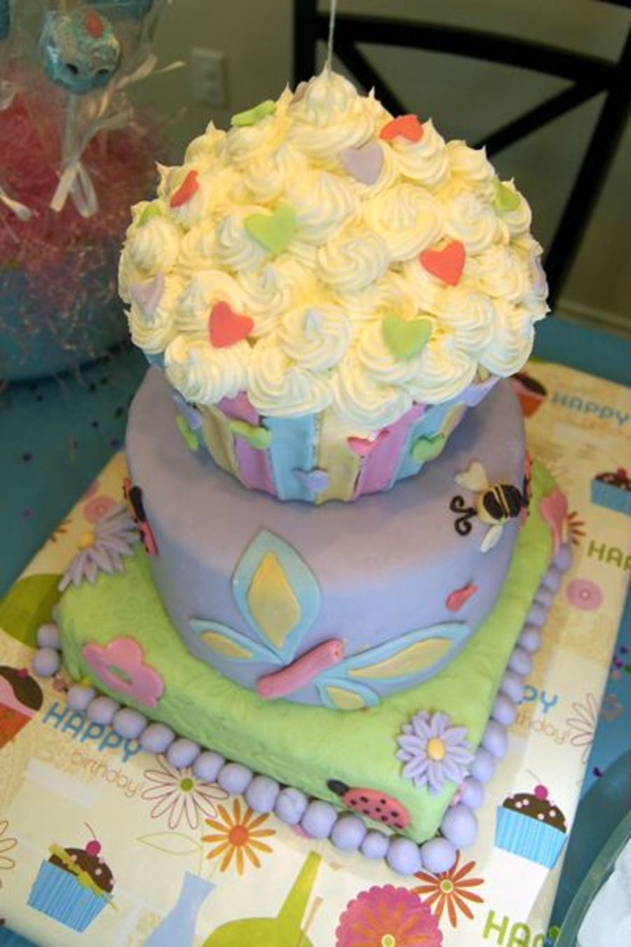 Cupcake Insect Birthday Cake - CakeCentral.com