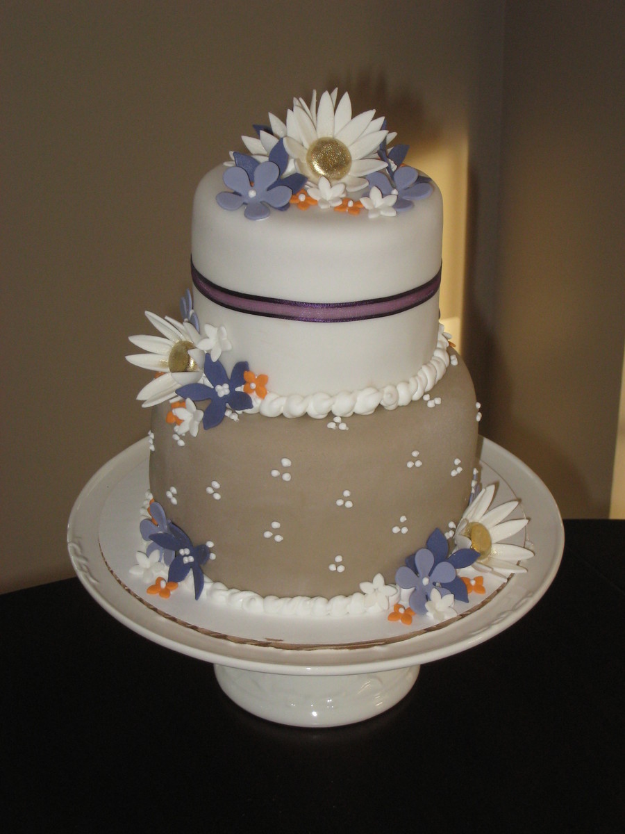 Purple And Orange Brides Cake - CakeCentral.com