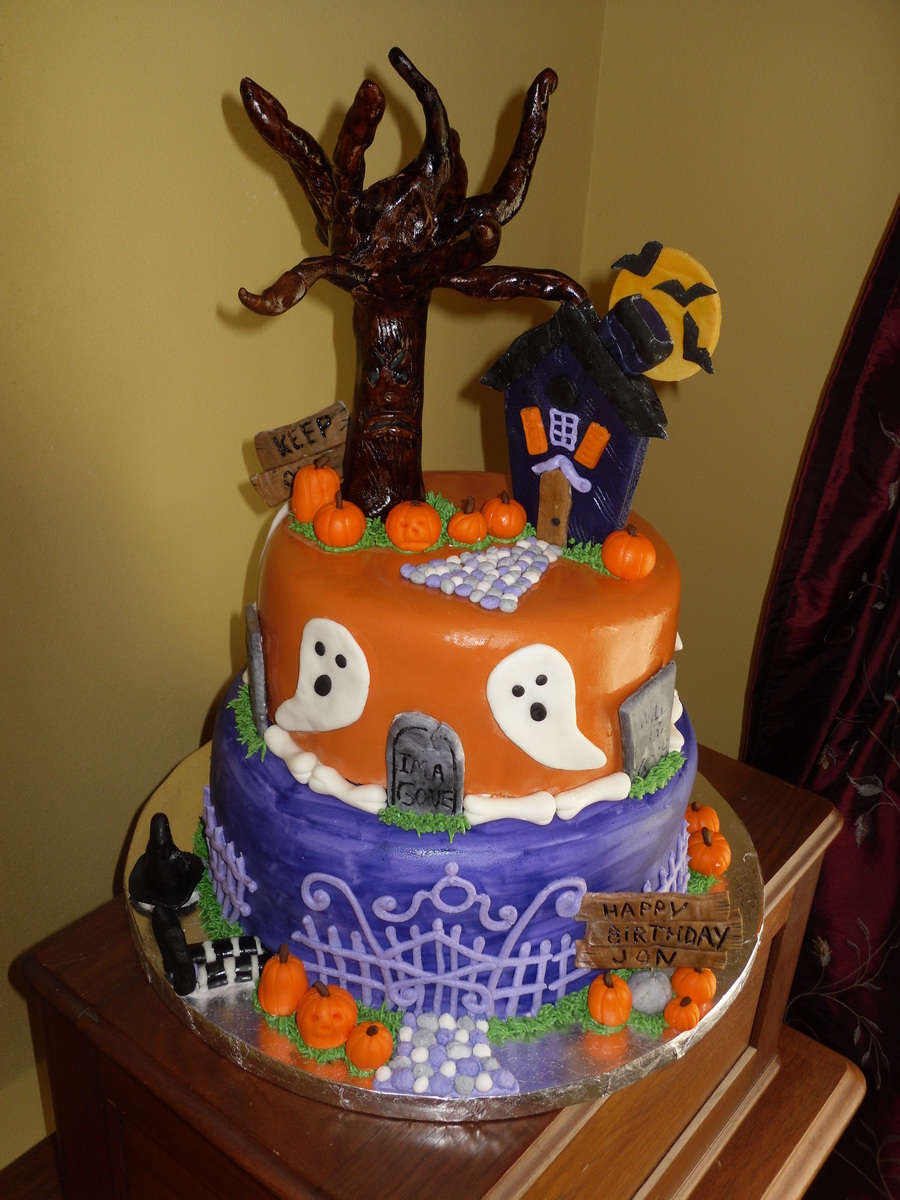 Two Tier Halloween Cake - CakeCentral.com