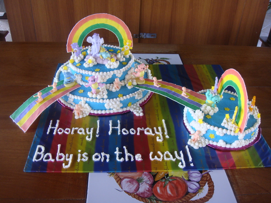 Rainbow Baby Shower Cake - CakeCentral.com