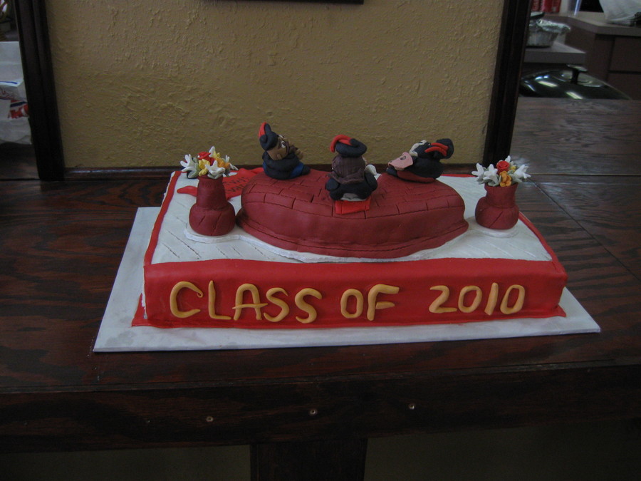 Red And White Graduation Cake - CakeCentral.com