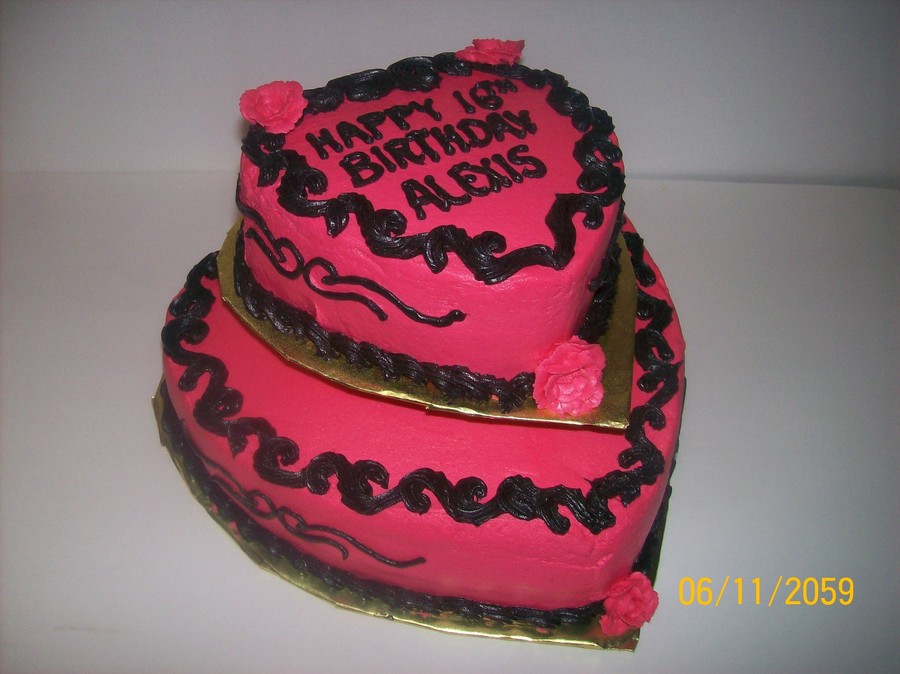 2-Tier Heart Cake - CakeCentral.com