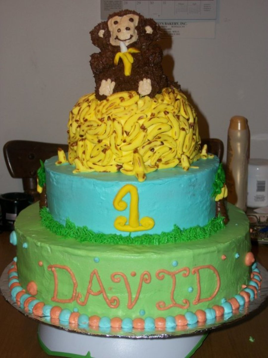 1St Birthday Monkey Cake - CakeCentral.com