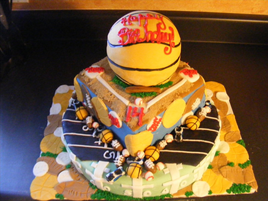 Twin Multi-Sport Cake - CakeCentral.com