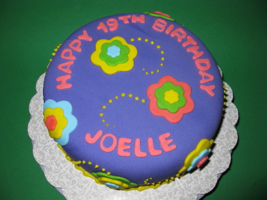 Bright Colored Birthday Cake - CakeCentral.com