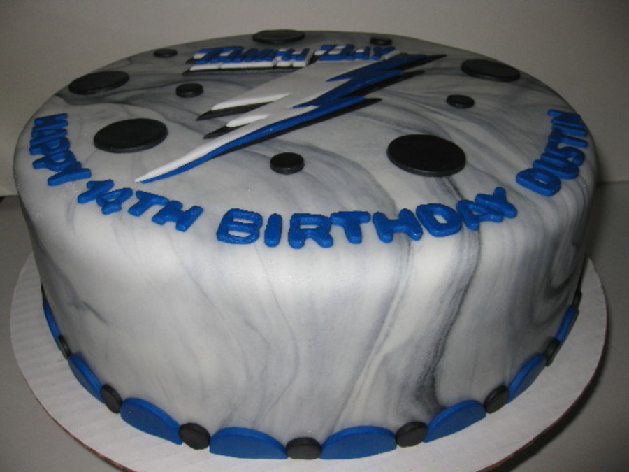 Dustin's Tampa Bay Lightning Cake - CakeCentral.com