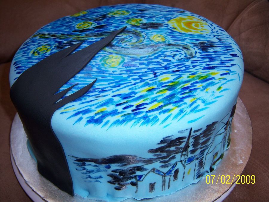 Van Gogh Starry Night Cake - CakeCentral.com