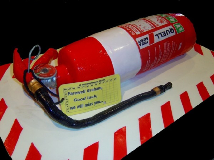 Fire Extinguisher Cake - CakeCentral.com