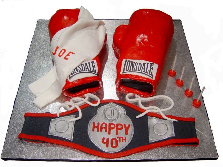 Boxing Glove And Belt Cake - CakeCentral.com