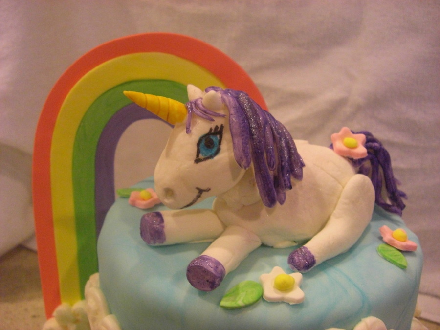 Unicorn & Rainbows Cake - CakeCentral.com