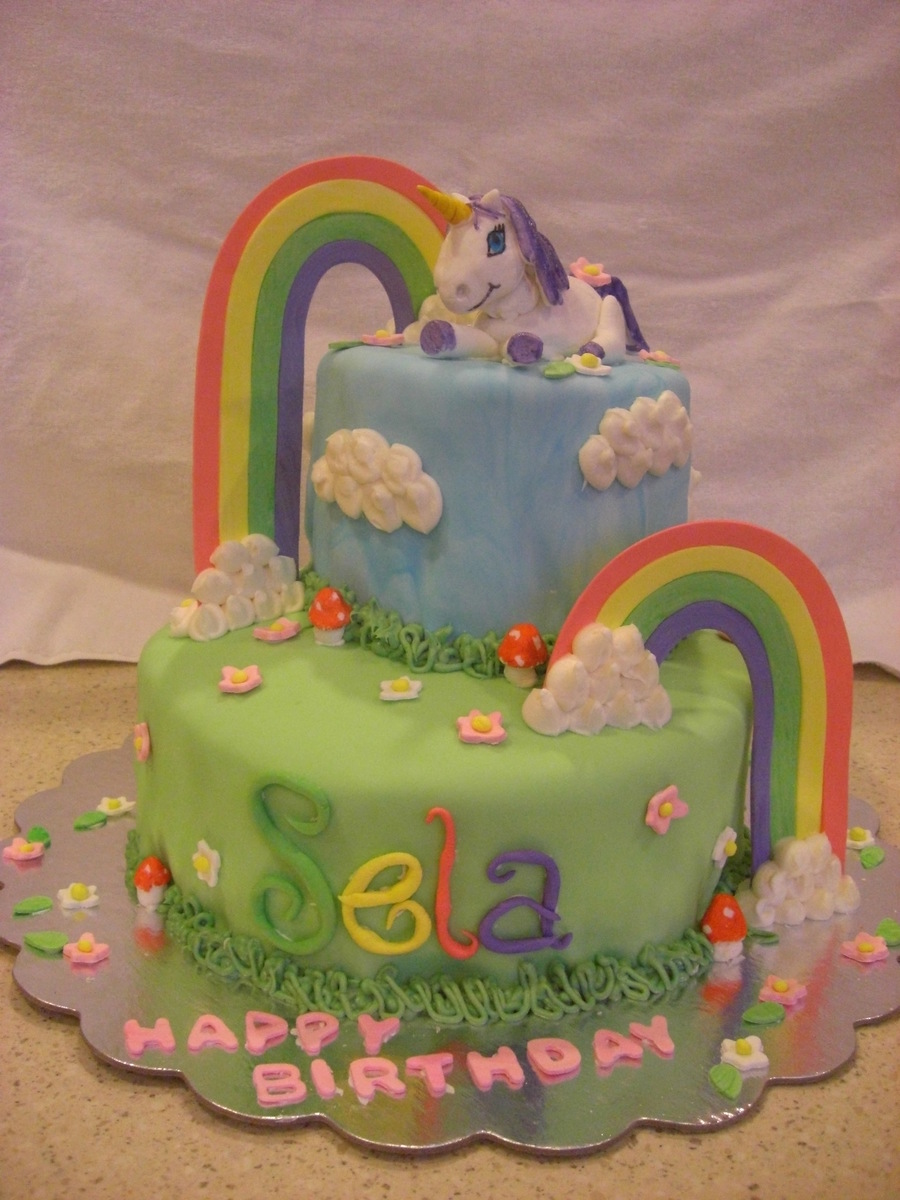 Unicorn & Rainbows Cake - CakeCentral.com