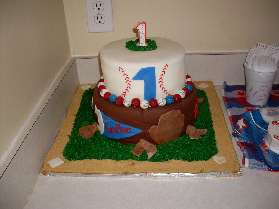 First Birthday Baseball Cake - CakeCentral.com