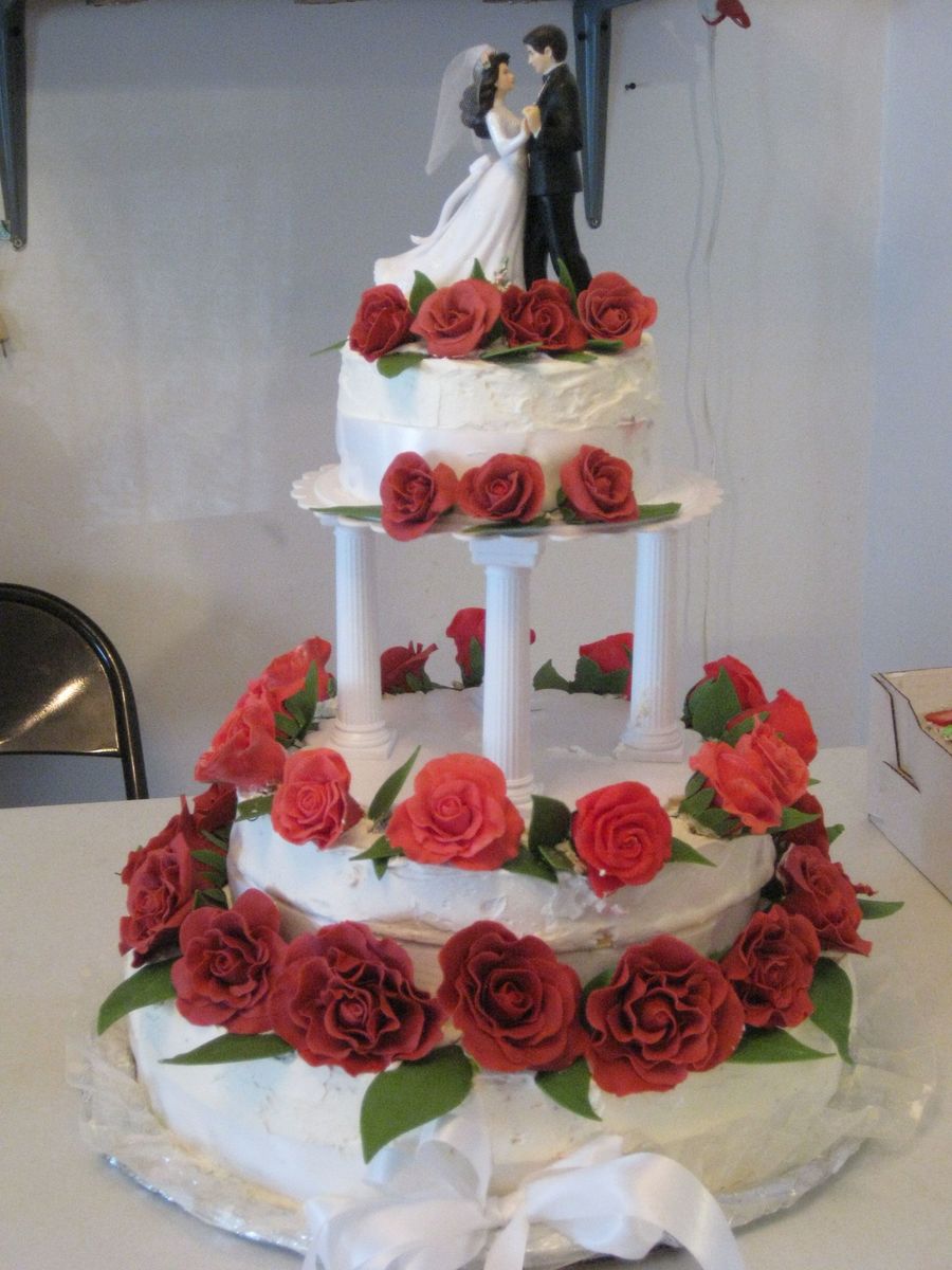 Three Tier Wedding Cake - CakeCentral.com