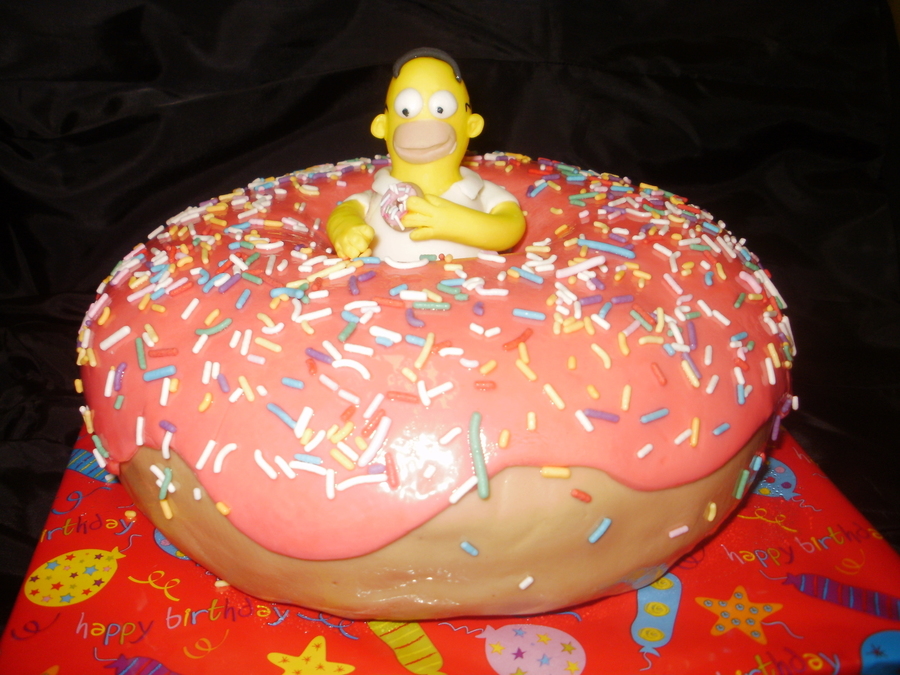 Homer Simpson In A Doh-Nut - CakeCentral.com
