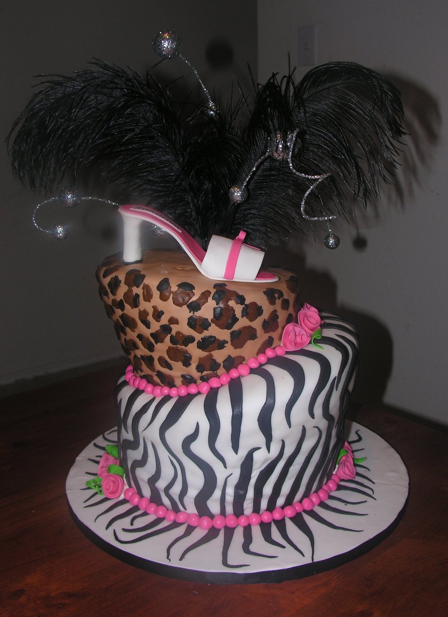 Animal Print Topsy Turvy - CakeCentral.com