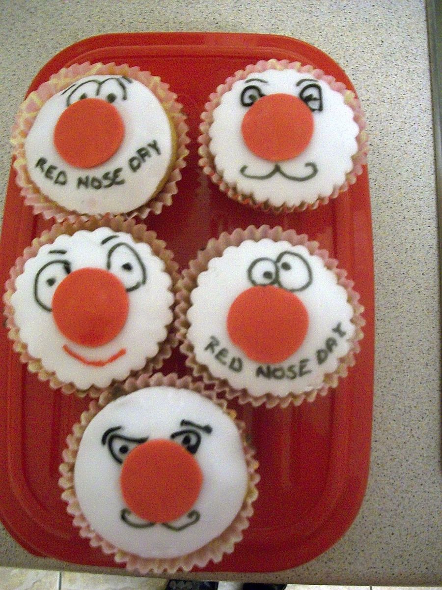 Red Nose Day Comic Releif Cupcakes - CakeCentral.com