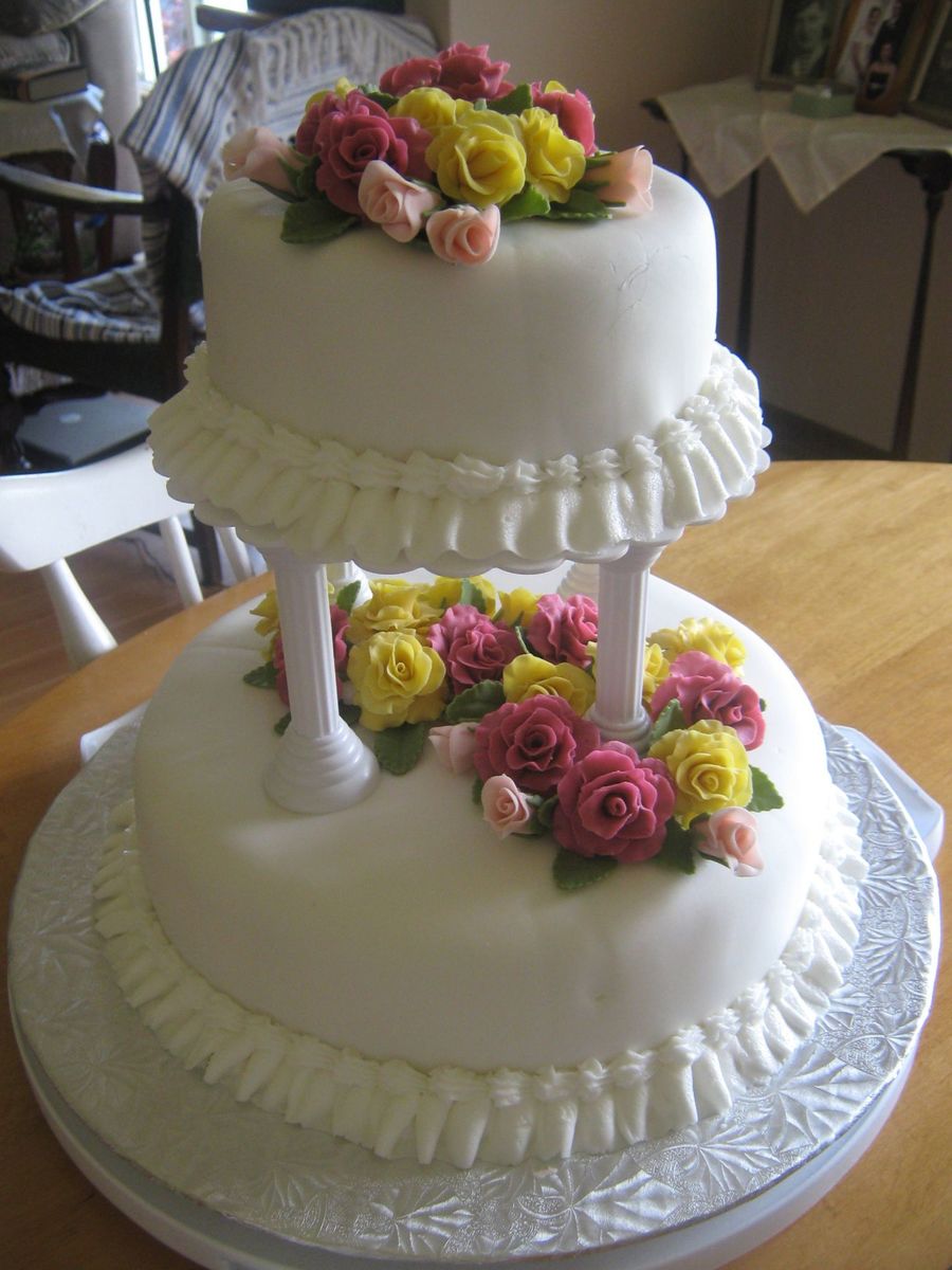Old Country Roses Tiered Cake - CakeCentral.com