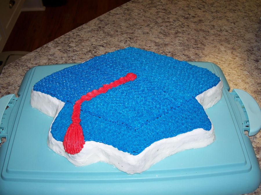 Graduation Cap, Blue And Red - CakeCentral.com