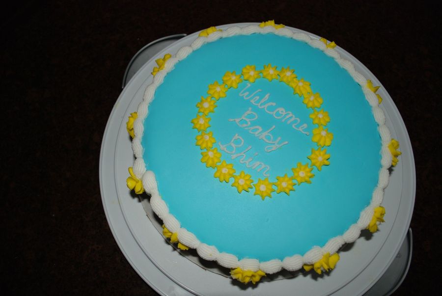Blue Baby Shower Cake - CakeCentral.com