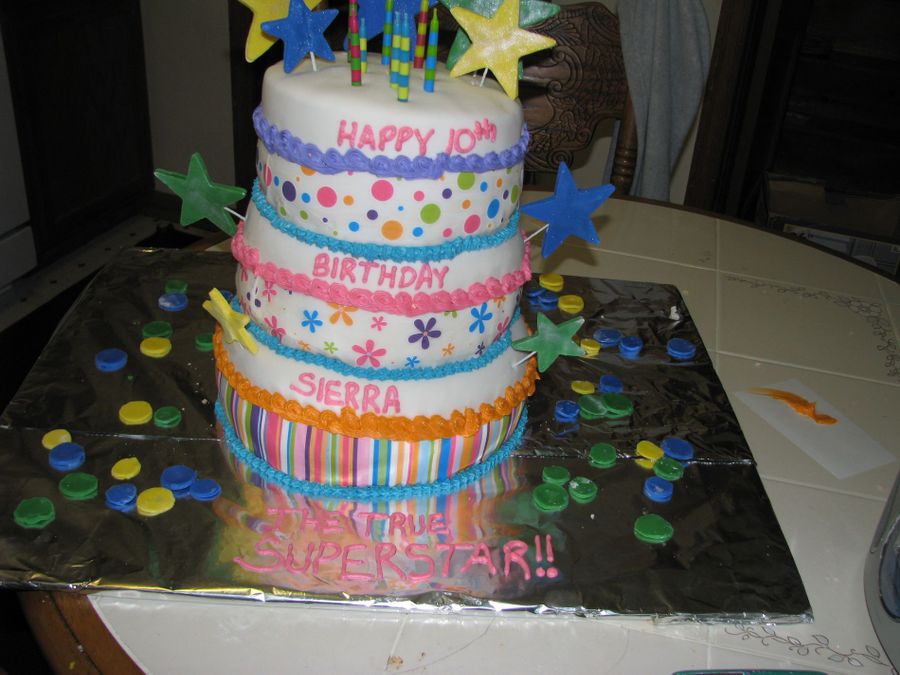 Slanted Birthday Cake - CakeCentral.com
