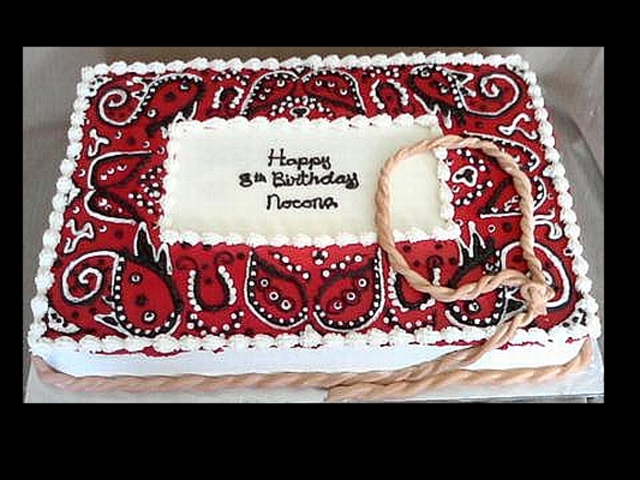 Bandana Sheet Cake - CakeCentral.com