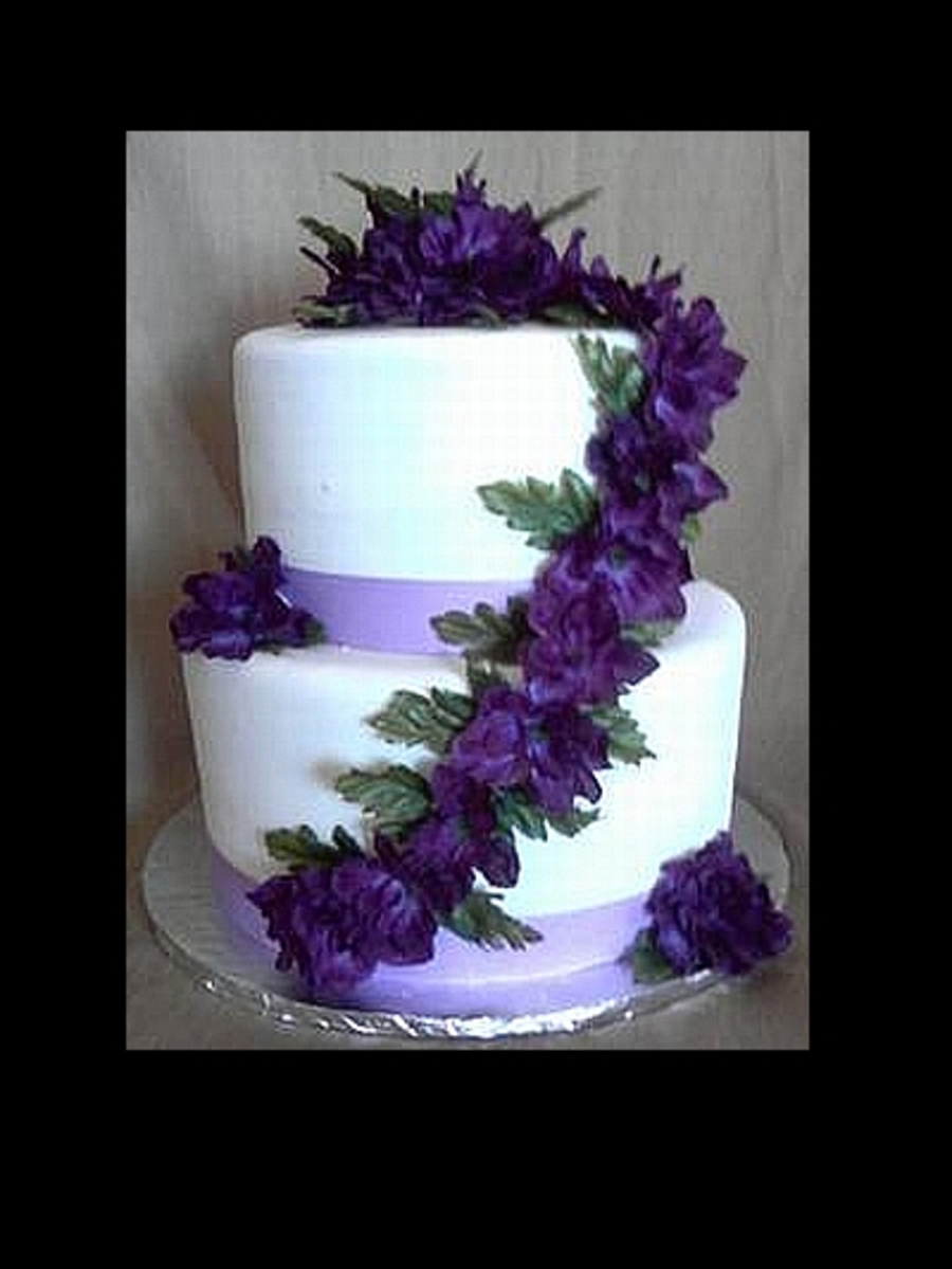 Purple Flower Cake - CakeCentral.com