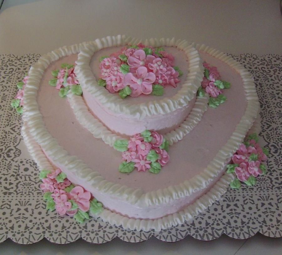 Two Tiered Heart Cake - CakeCentral.com