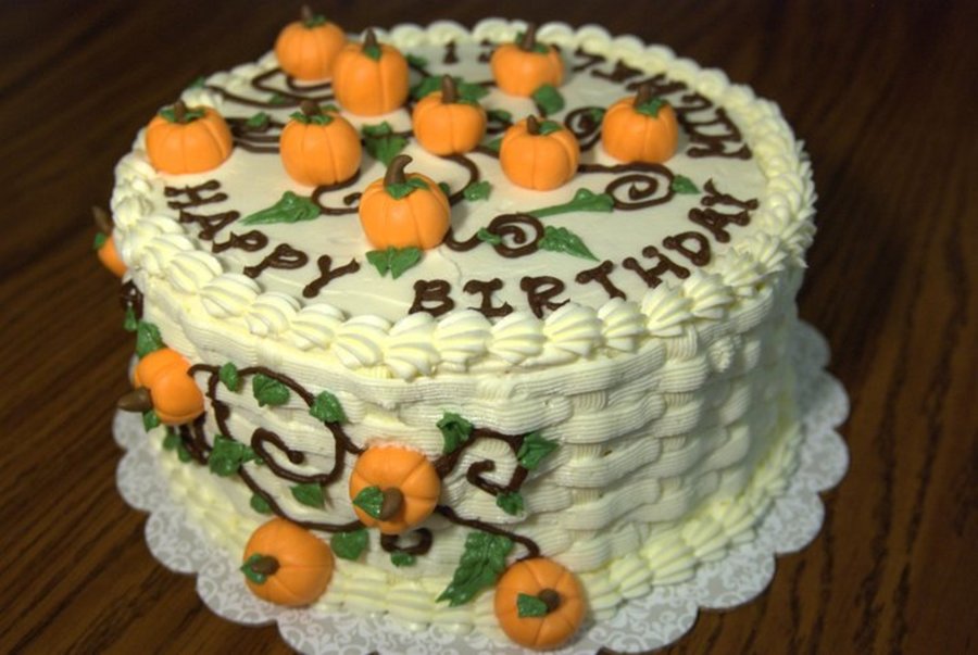Fall Themed Birthday Cake - CakeCentral.com