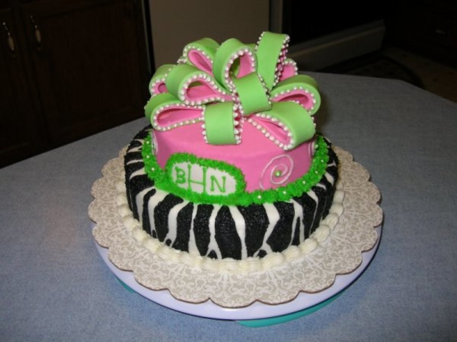 Monogram Cake - CakeCentral.com