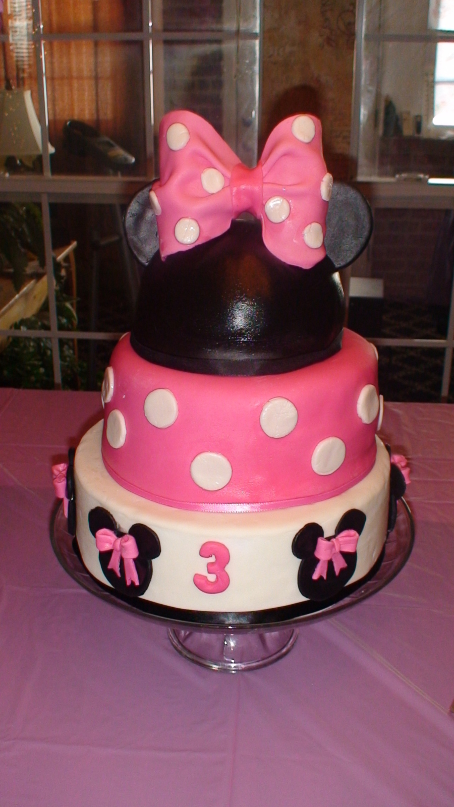 Minnie Mouse 3Rd Birthday - Pink & Black - CakeCentral.com