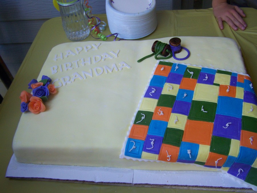 Quilt Birthday Cake. - CakeCentral.com