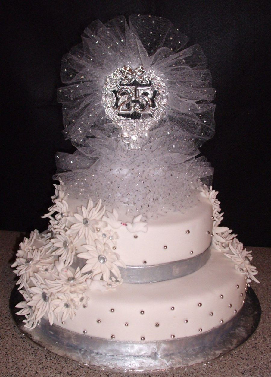 25Th Anniversary Cake - CakeCentral.com