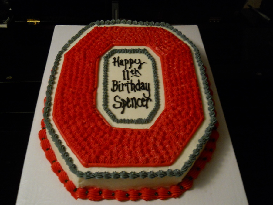 Ohio State Sheet Cake - CakeCentral.com