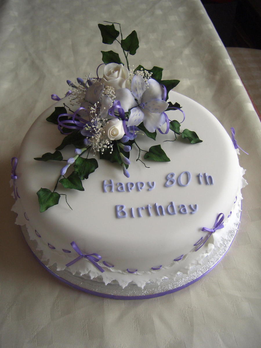 Flower Spray Birthday Cake - CakeCentral.com