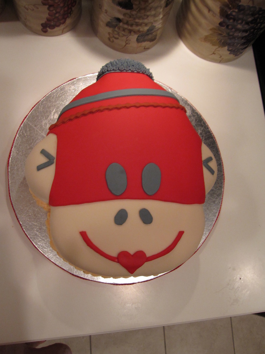 Sock Monkey Baby Shower Cake - CakeCentral.com