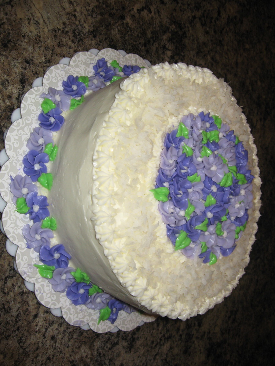 Purple Flower Cake - CakeCentral.com
