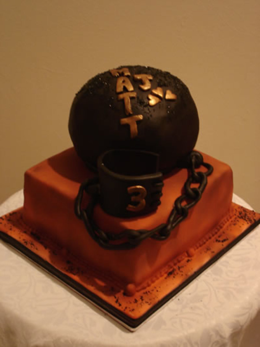 Ball And Chain Anniversary Cake - CakeCentral.com