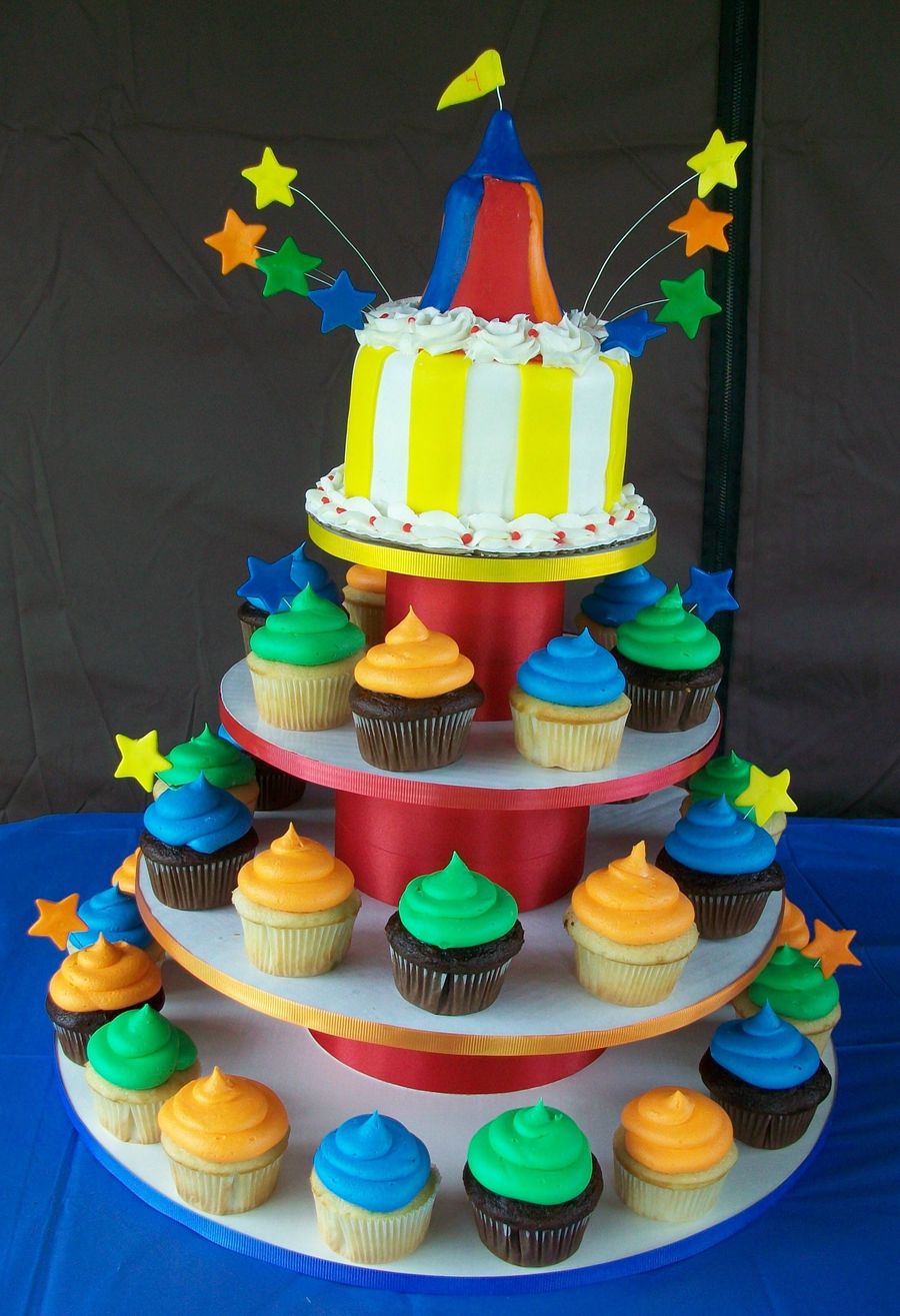 Carnival Cupcake Tower - CakeCentral.com