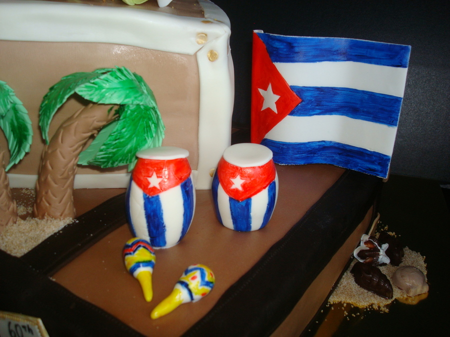 Cuban Theme Cake - Luggage Cake - CakeCentral.com