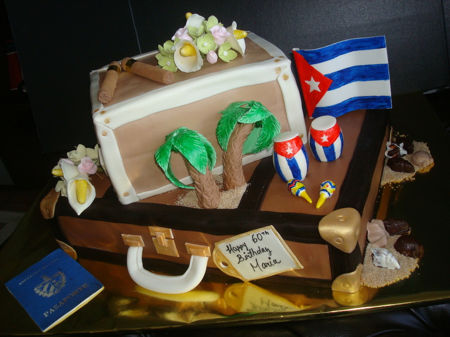 Cuban Theme Cake - Luggage Cake - CakeCentral.com