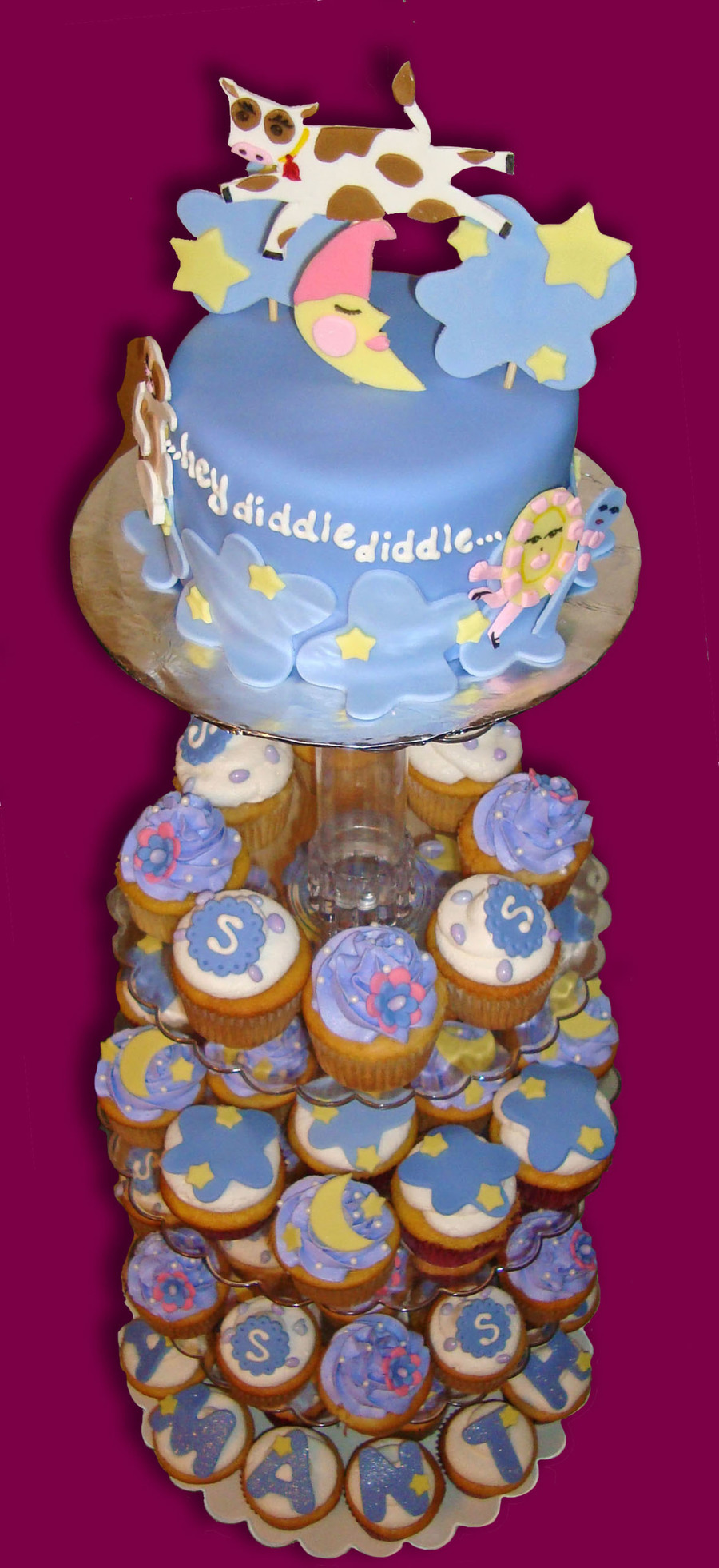 Hey Diddle Diddle Baby Shower Cupcake Tower - CakeCentral.com
