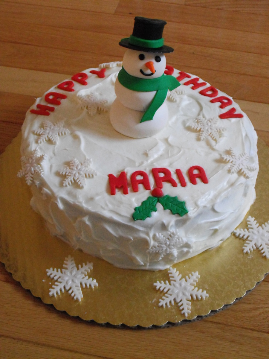 Birthday Snowman - CakeCentral.com