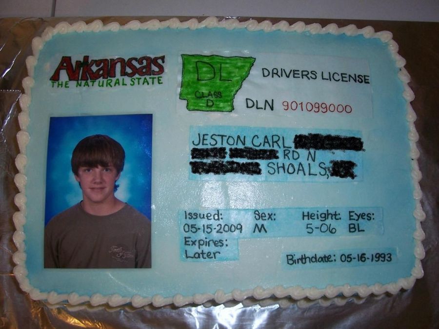 Sixteenth Birthday Drivers License - CakeCentral.com