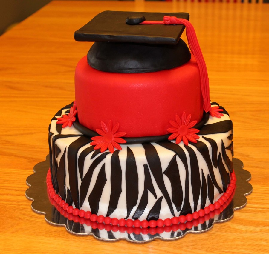 Zebra Grad Cake - CakeCentral.com